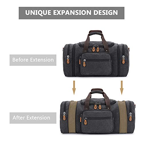 Plambag Canvas Duffle Bag for Travel, 50L Duffel Overnight Weekend Bag ...